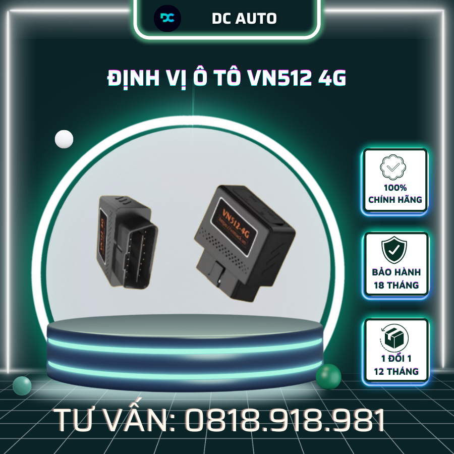 Định Vị Ô Tô VN512 4G | Chip 4G, Cắm cổng OBD II, Nghe âm thanh xung quanh